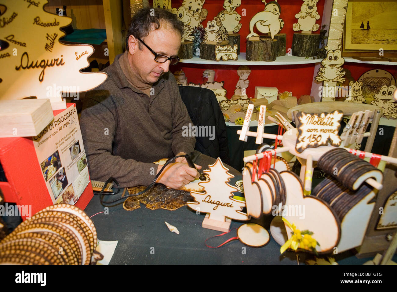 Native Village Flover Christmas Market, Bussolengo, Veneto, Italy Stock ...