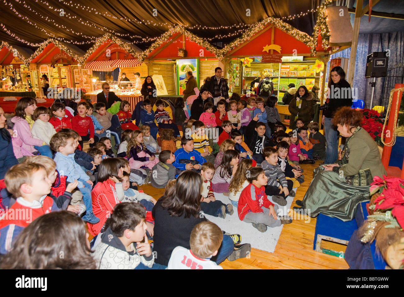 Native Village Flover Christmas Market, Bussolengo, Veneto, Italy Stock ...
