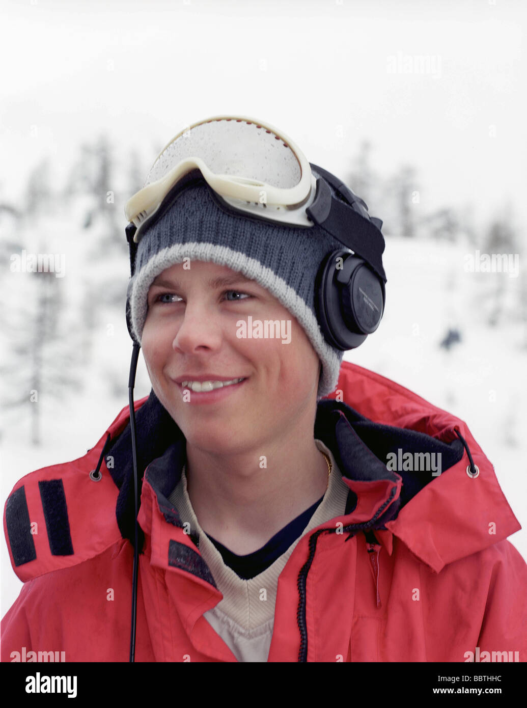 Young man headphone goggles hi-res stock photography and images - Alamy
