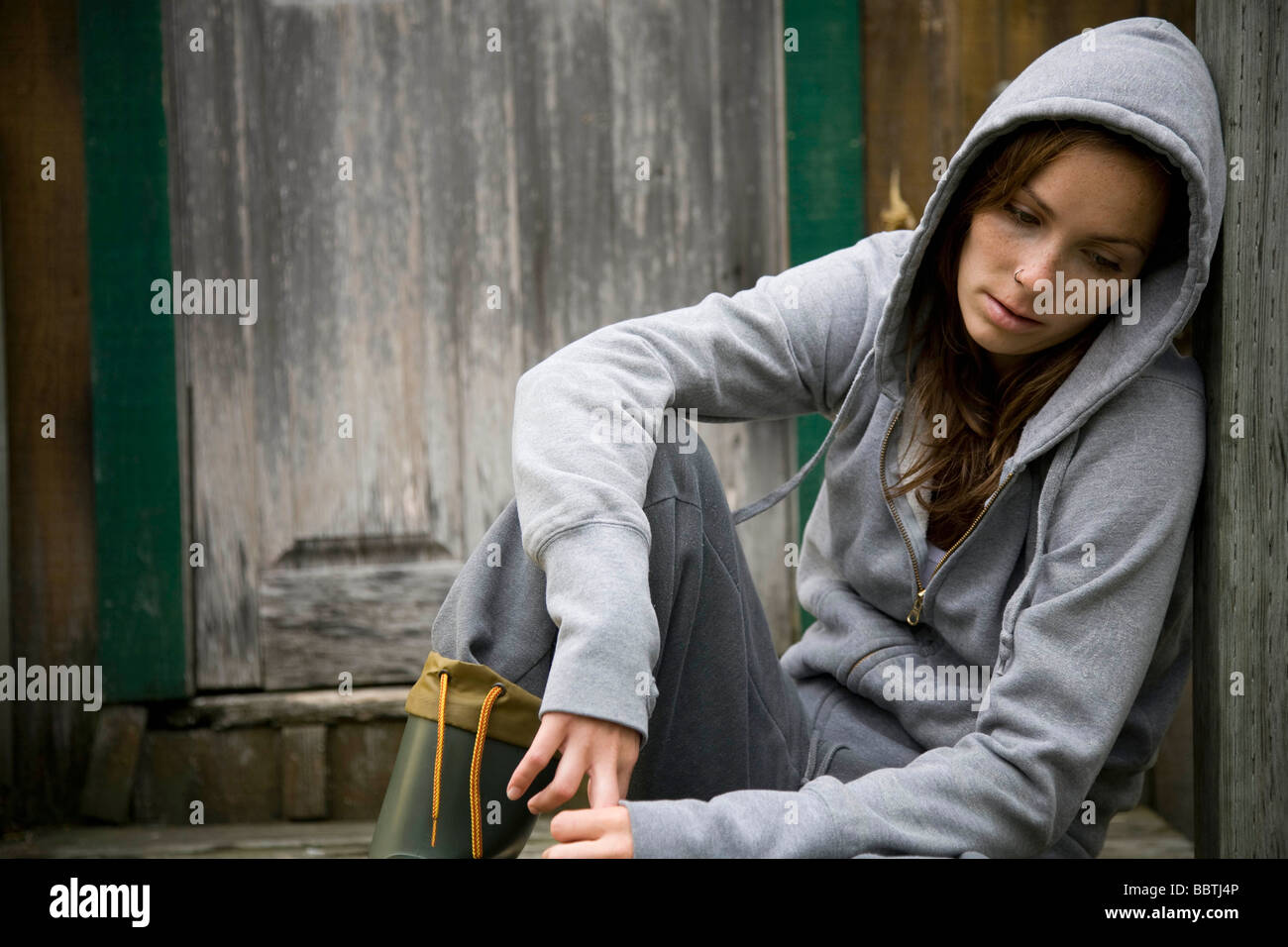 Woman in rural environment Stock Photo - Alamy