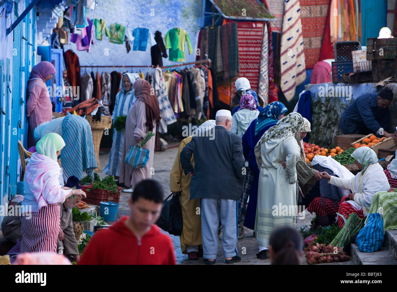 Chefchaouen Market in the Medina, Morocco Stock Photo - Alamy