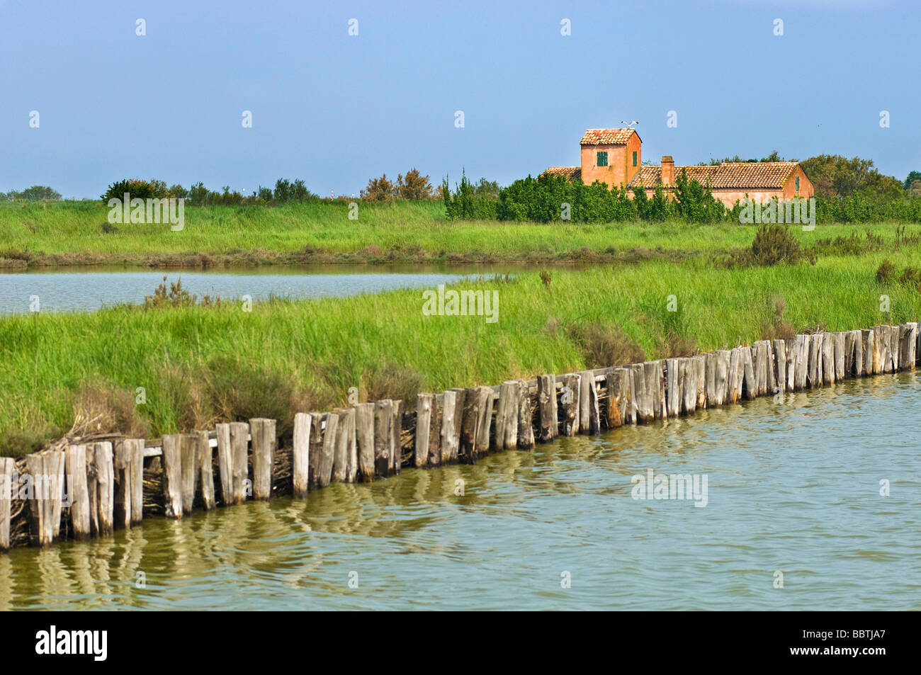Canal near la foce area, Po delta, Emilia Romagna, Italy Stock Photo ...
