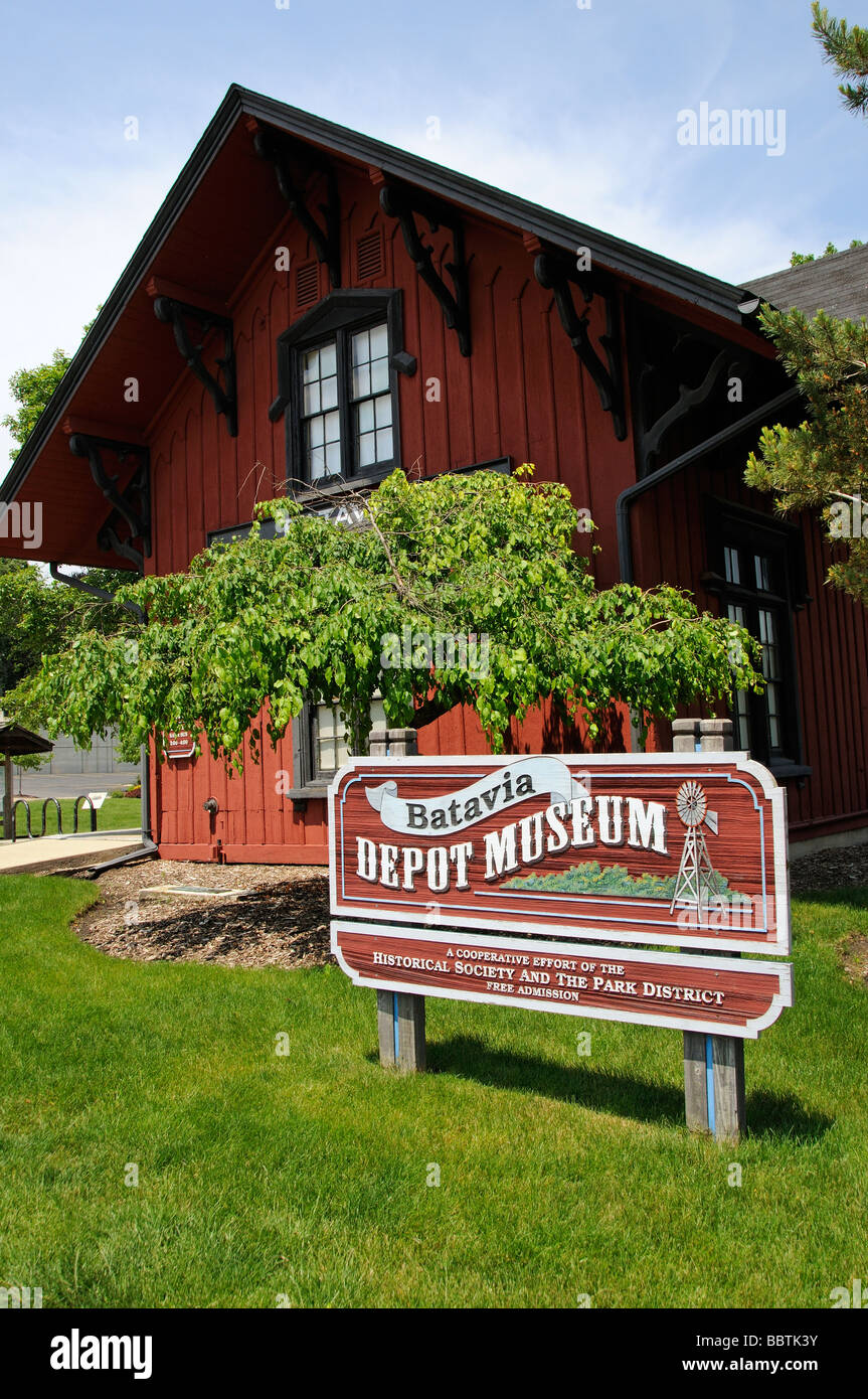 Batavia railroad depot museum Illinois USA Stock Photo - Alamy