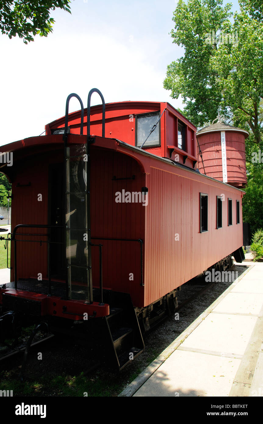 Batavia railroad depot museum Illinois USA A caboose Stock Photo - Alamy