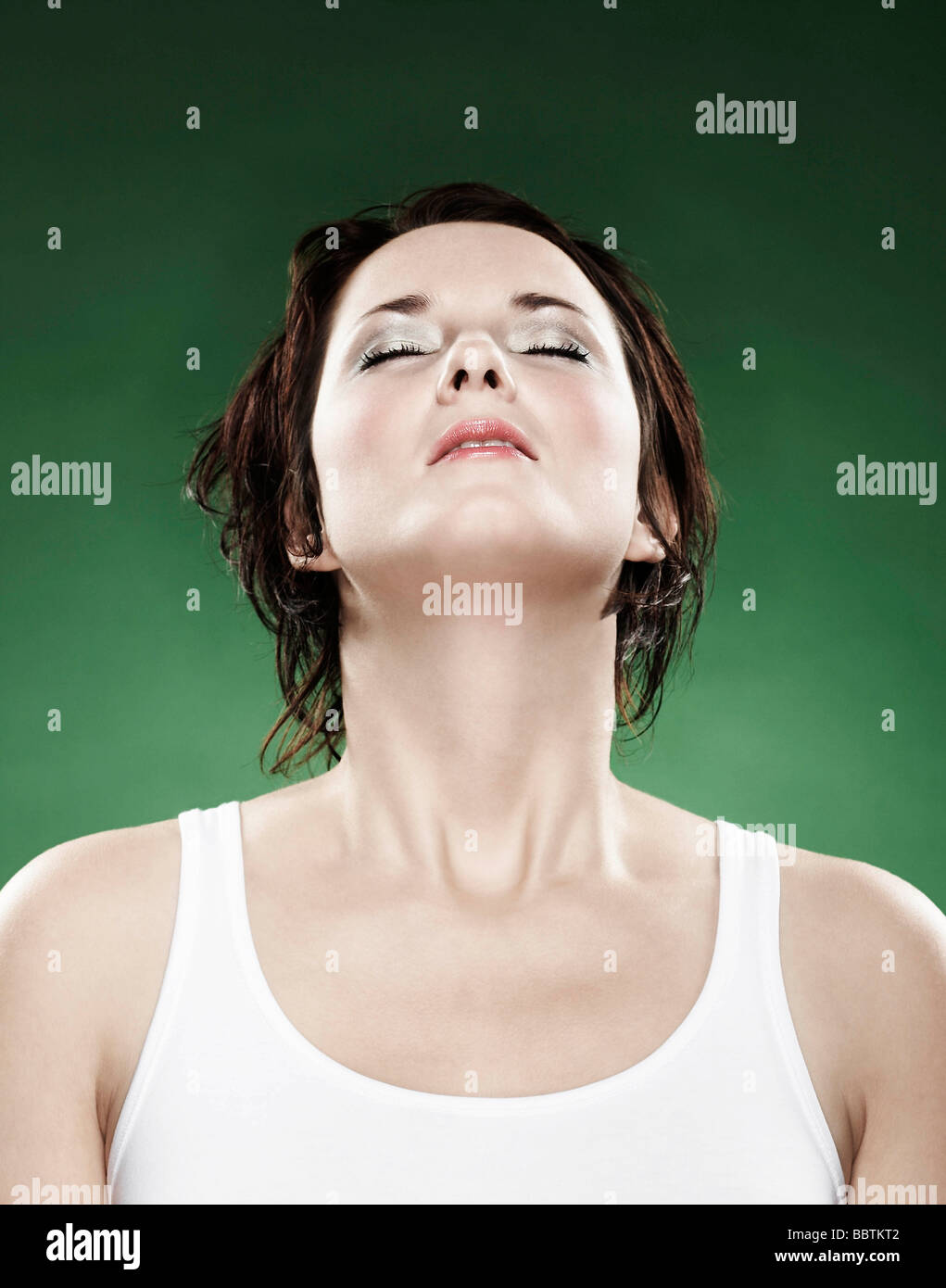 Portrait of a girl breathing Stock Photo - Alamy