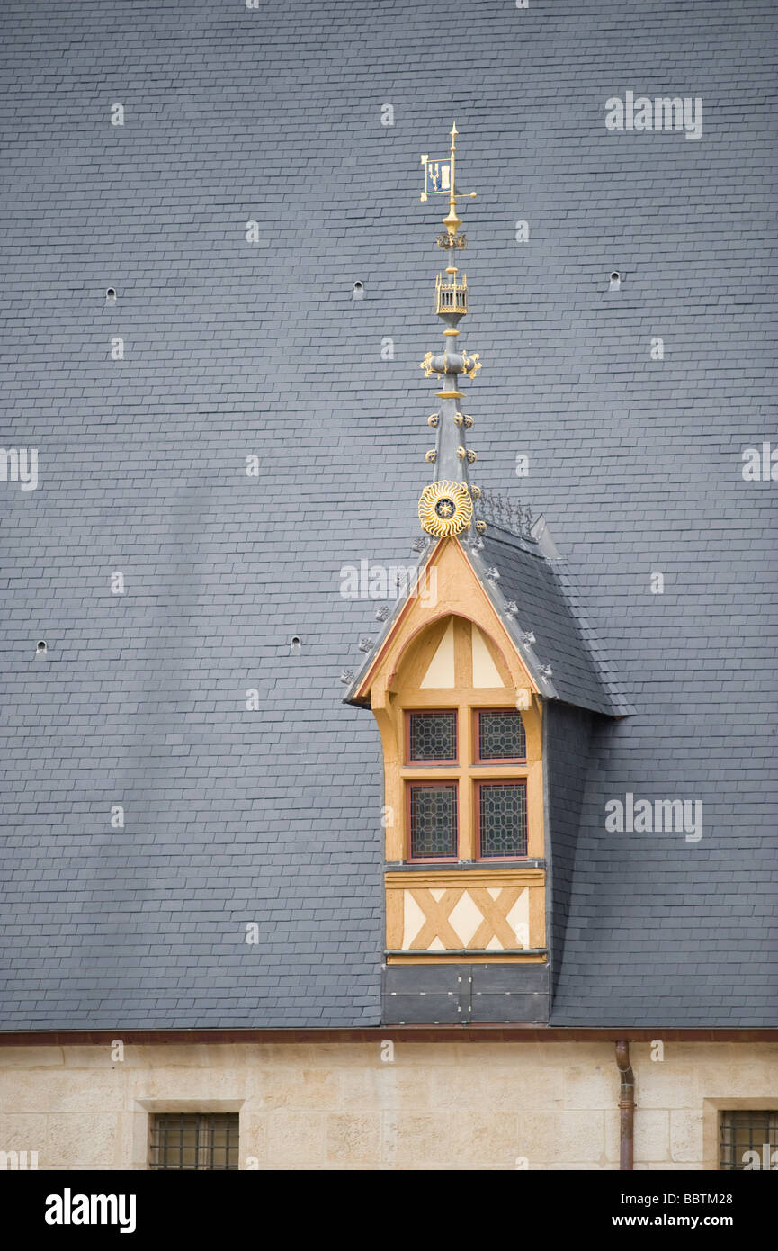 medieval dormer window Hotel Dieu Hospices de Beaune Burgundy France ...