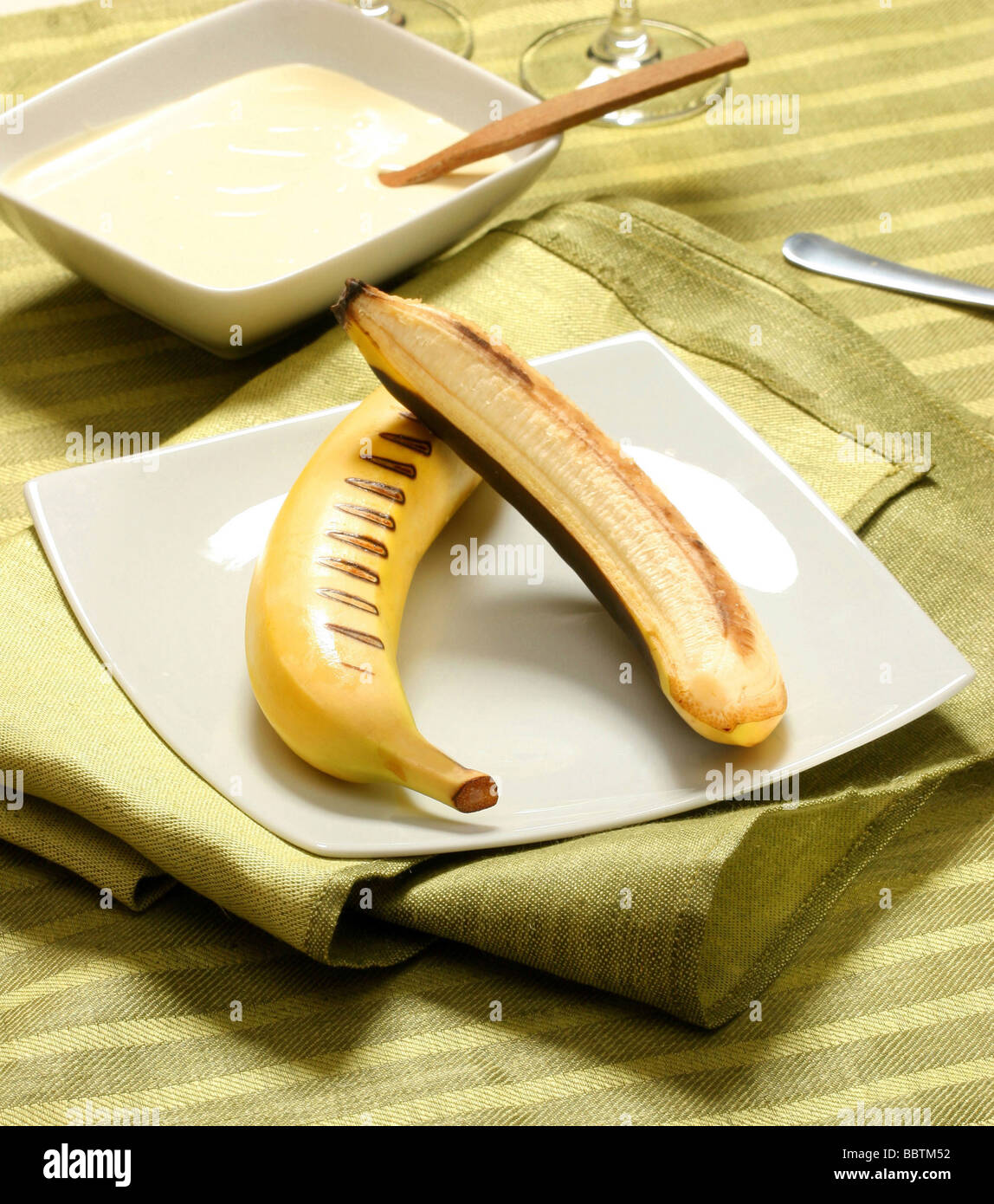 Bananas with mascarpone cheese, Italy Stock Photo - Alamy