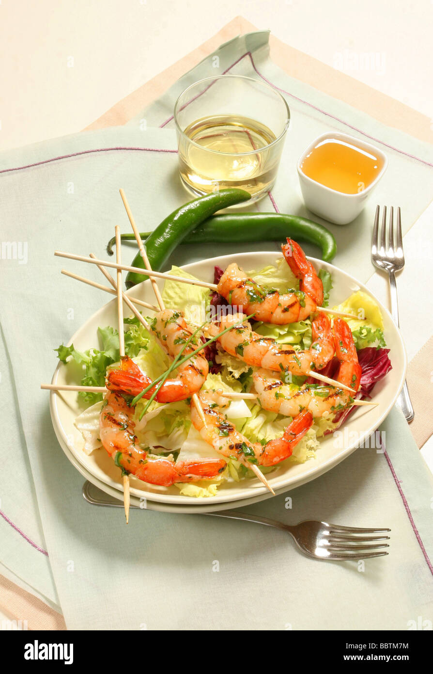 King Prawn in honey sauce, Italy Stock Photo - Alamy