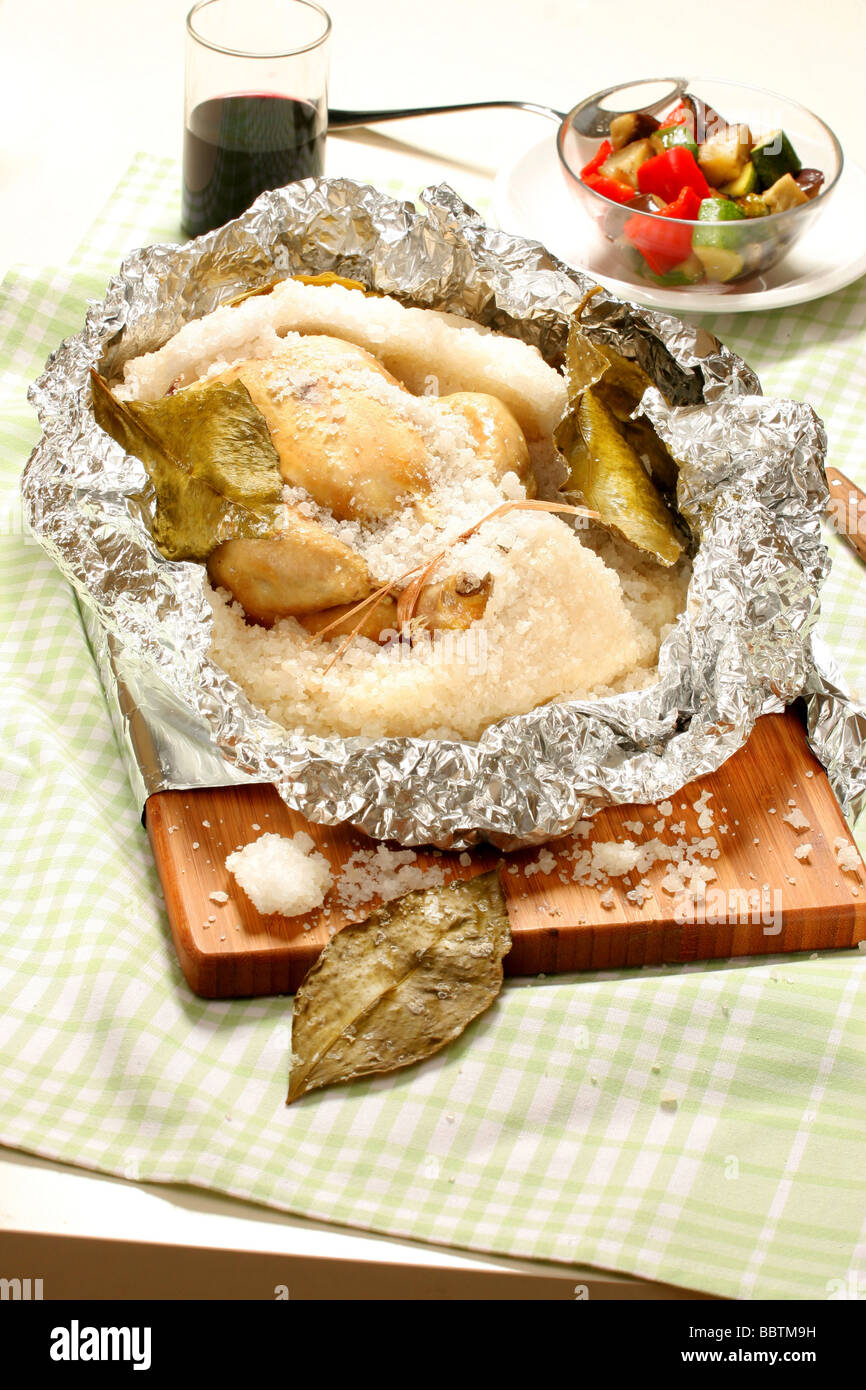 Salt crusted chicken, Italy Stock Photo - Alamy