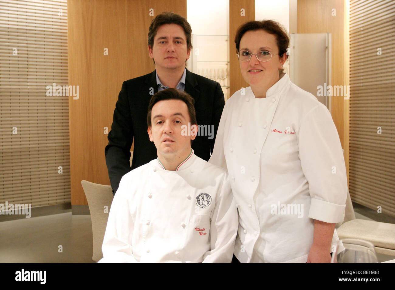 Chef Claudio Vicina, chef Anna Vicina and maitre Stefano Vicina ...