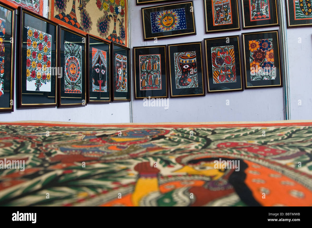 Framed mural paintings for sale Stock Photo - Alamy