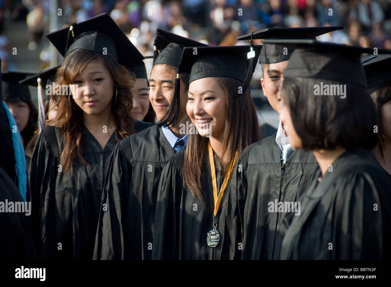 high school graduation grad asian american teenager teen Stock Photo ...