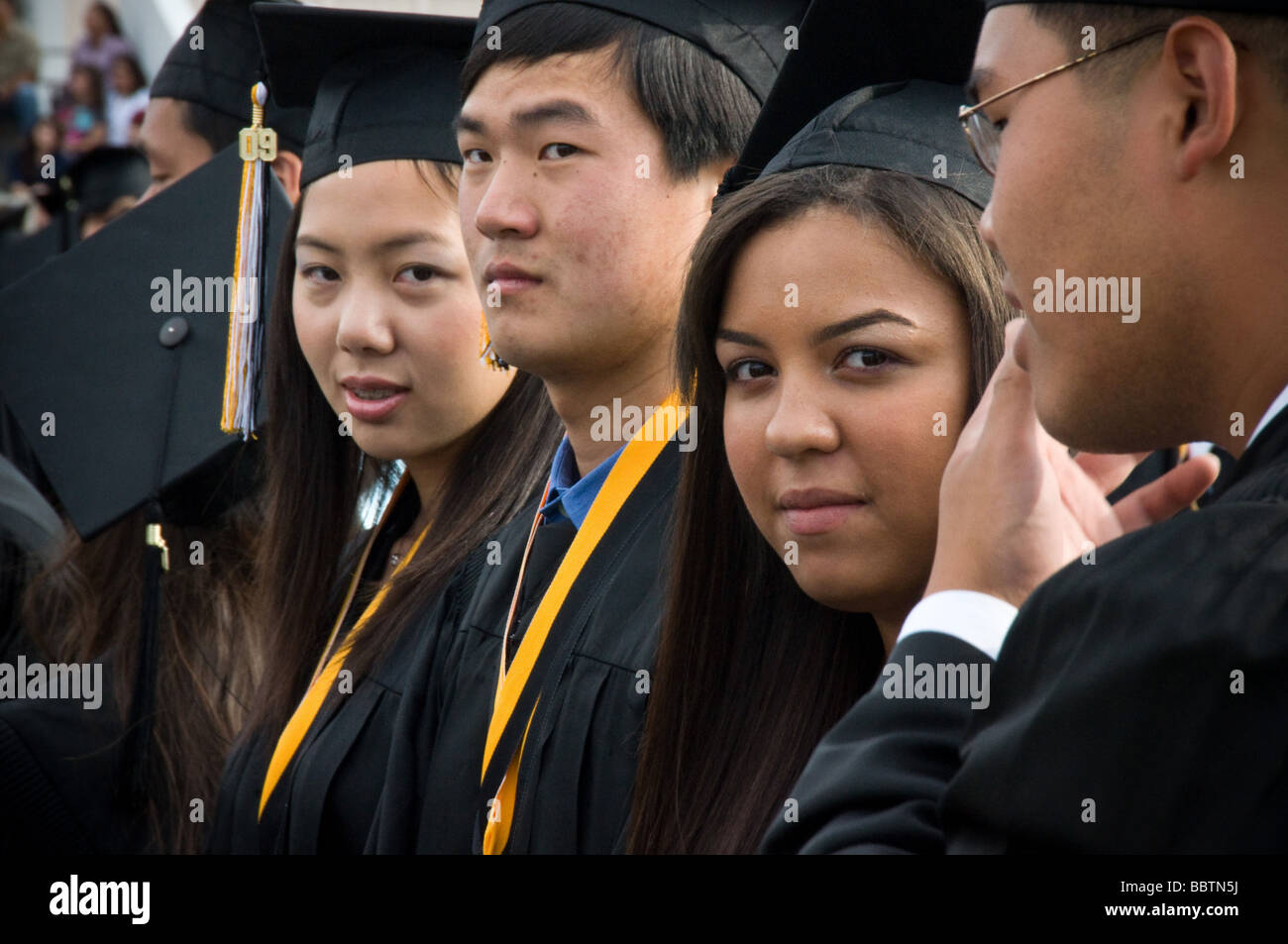 high school graduation grad asian american teenager teen Stock Photo ...