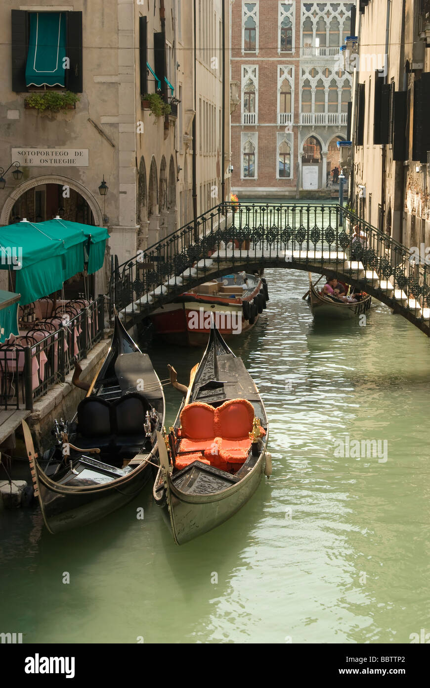 Venetian Gondolas moored up In Venice Italy Stock Photo - Alamy