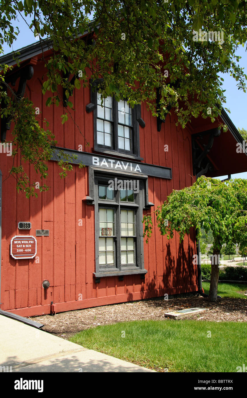 Batavia railroad depot museum Illinois USA Stock Photo - Alamy
