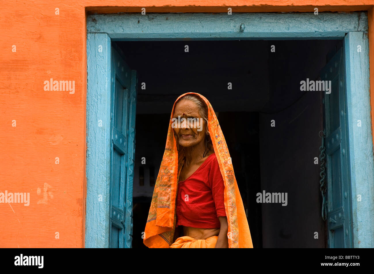 old lady giving a fierce look , agra ,india Stock Photo - Alamy
