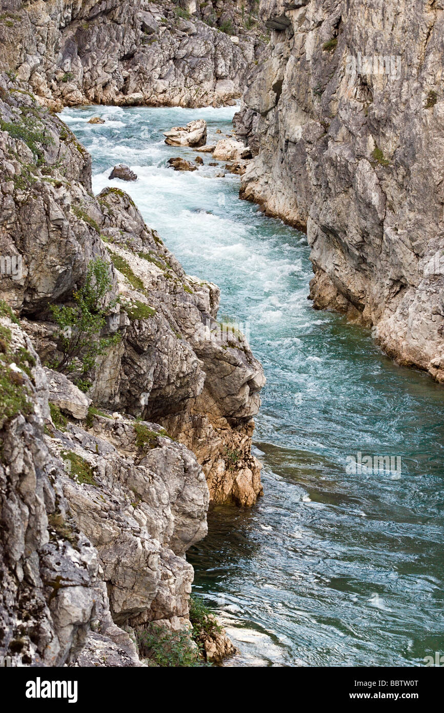 Landscape of mountain stream with rocky banks Stock Photo - Alamy