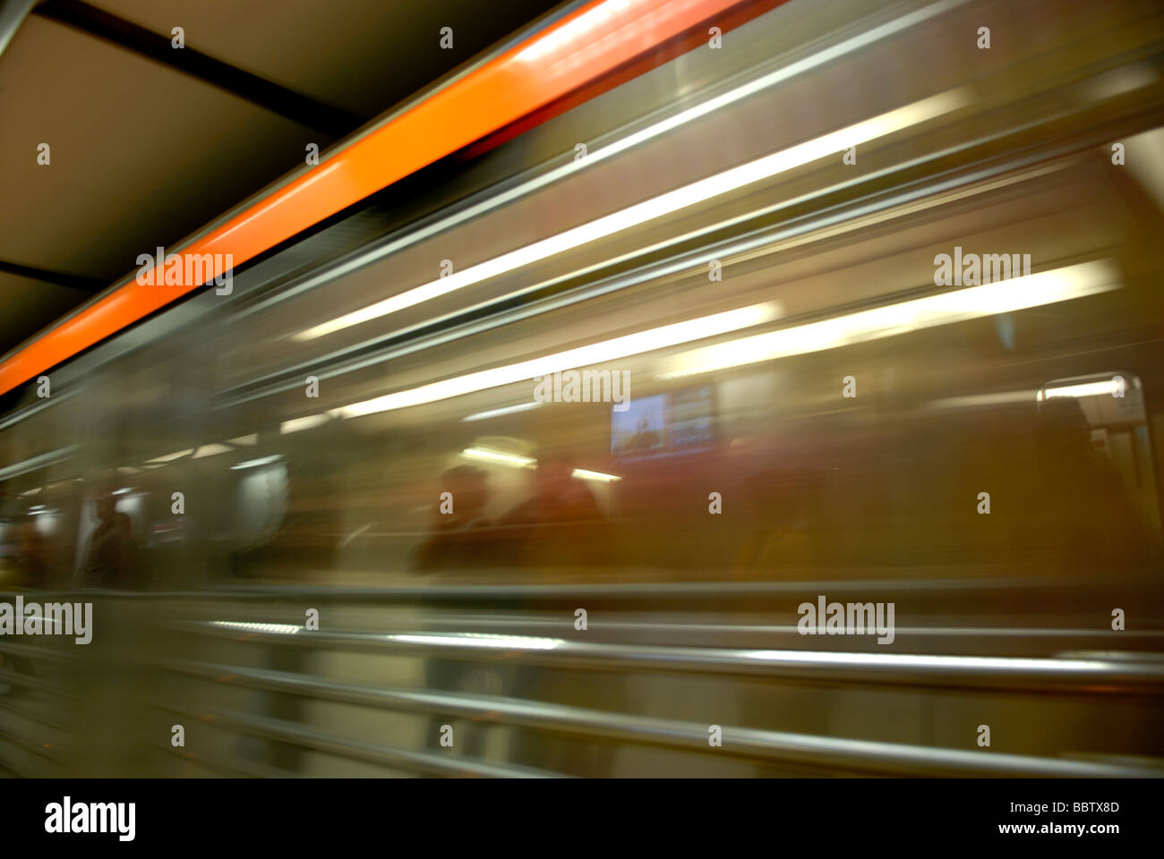 METRO TRAIN IN MOTION Stock Photo - Alamy