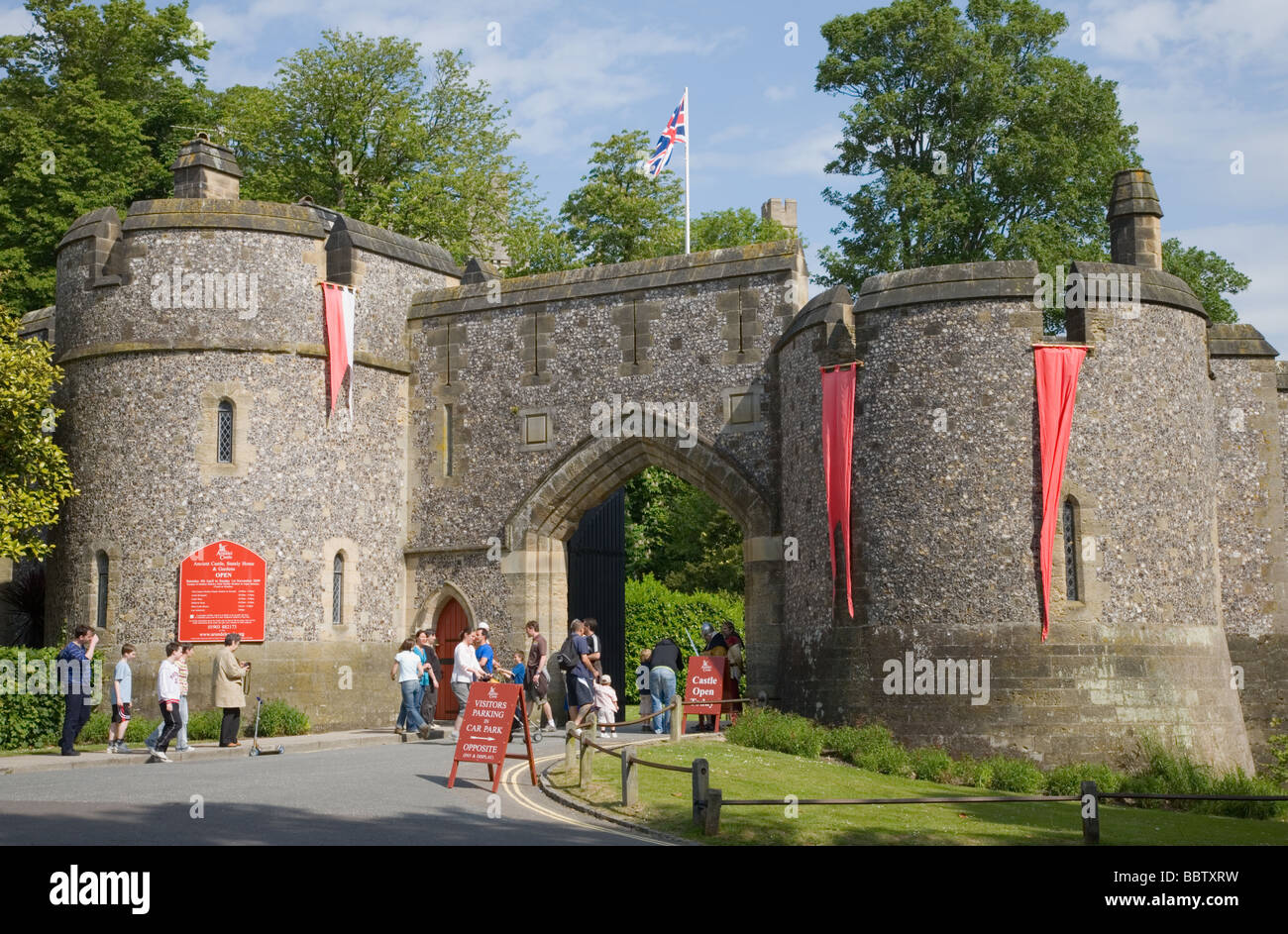 Arundel castle entrance gates in West Sussex England Stock Photo - Alamy
