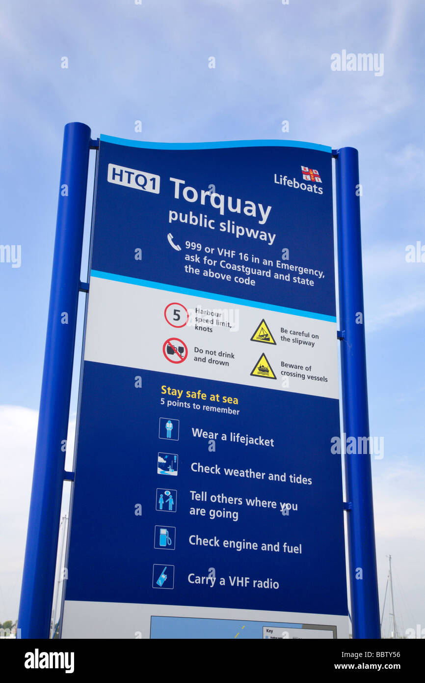 Public Slipway Sign Torquay Devon England Stock Photo - Alamy