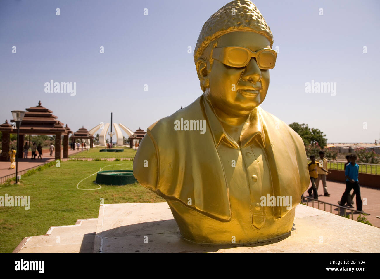 The golden bust of actor and former Tamil Nadu Chief Minister, Maruthur ...