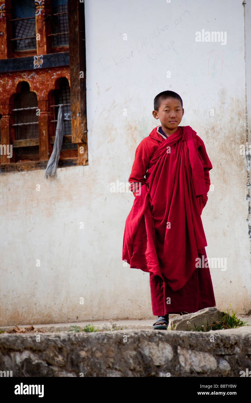 Young monks in red habit Thimphu monastery, Bhutan Stock Photo - Alamy