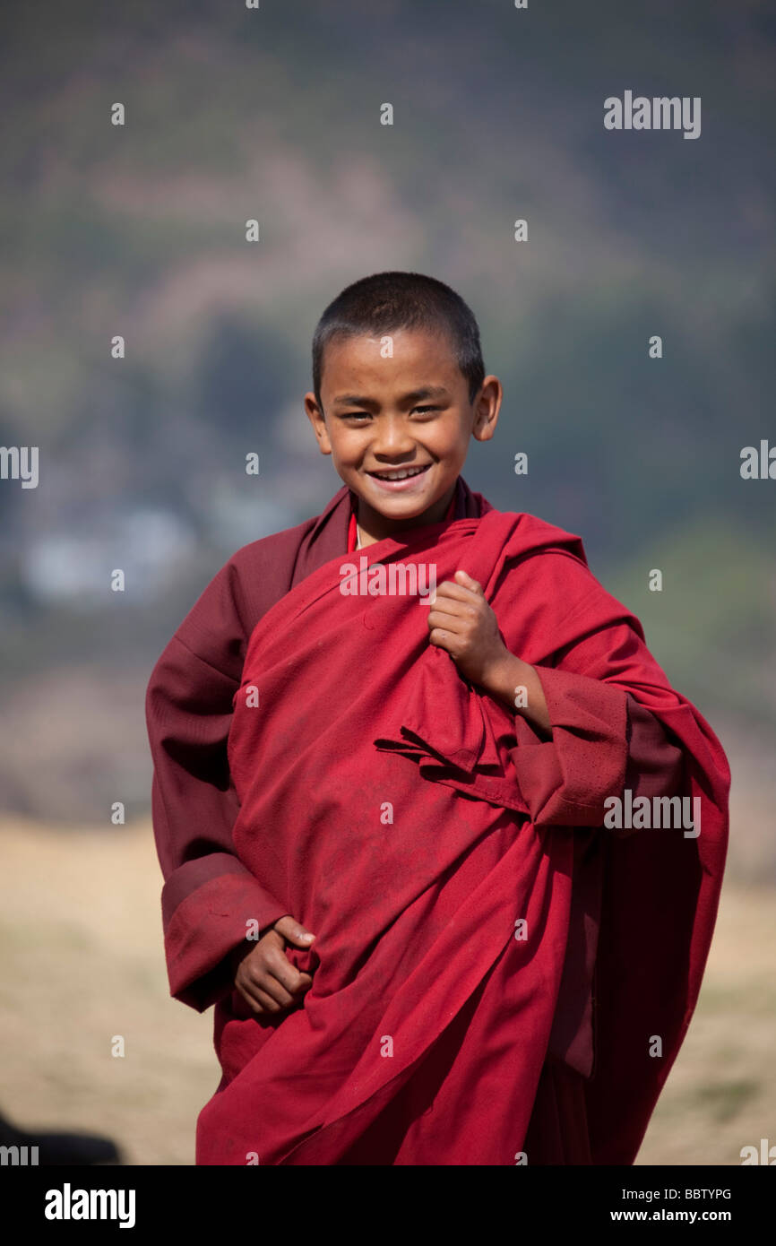 Young monks in red habit Thimphu monastery, Bhutan Stock Photo - Alamy
