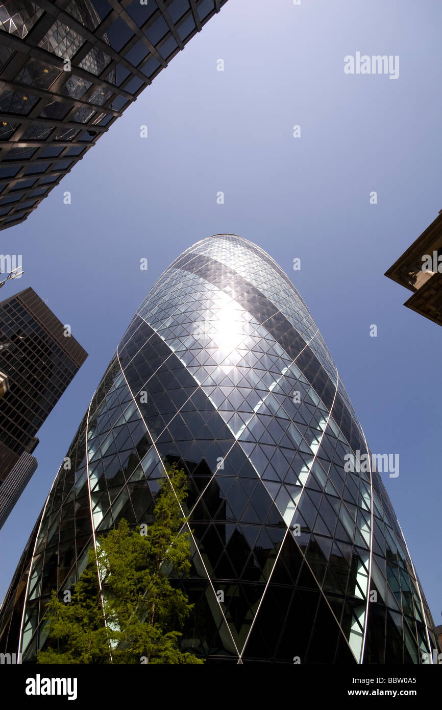 The Gherkin (30 St Mary Axe) in the City of London Stock Photo - Alamy