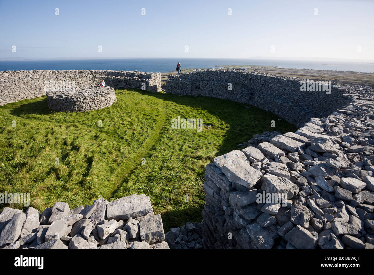 Panoramic View from the High Circular Fort. Two women tourists rest and ...