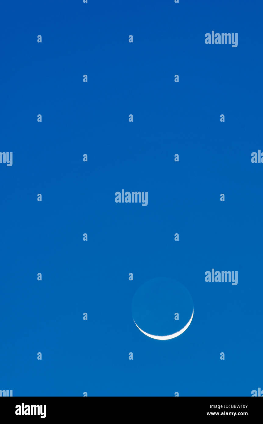 Crescent Moon and Deep Blue Sky Stock Photo - Alamy