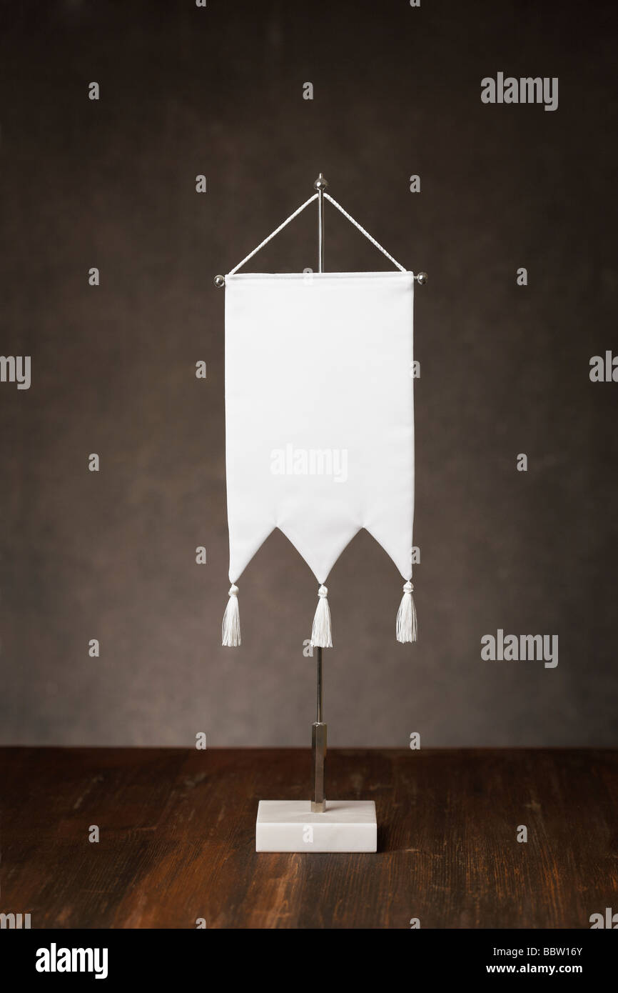 White blank table flag Stock Photo - Alamy