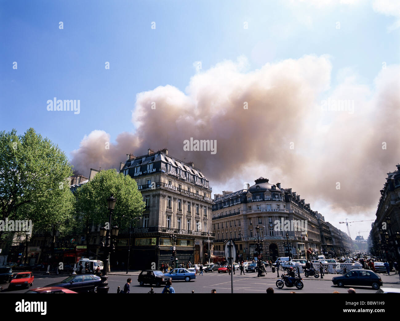 Fire in central Paris France Stock Photo - Alamy
