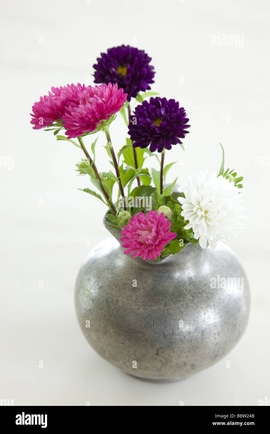 Colourful flowers in a vase Stock Photo - Alamy