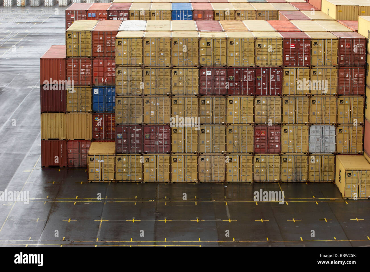 Stacked containers, Eurogate container terminal, Bremerhaven, Bremen ...