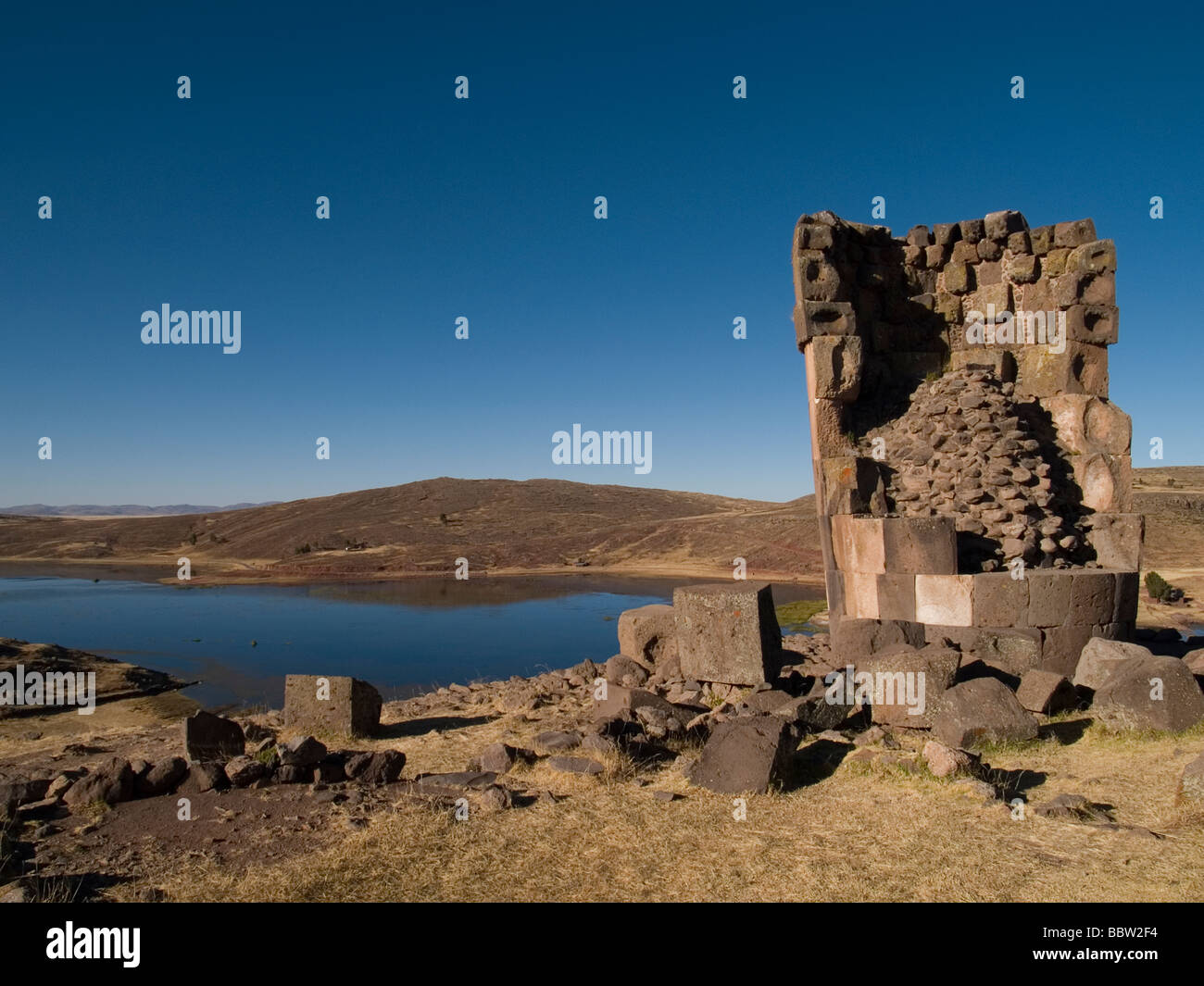 Sillustani Burial Towers, Peru Stock Photo - Alamy