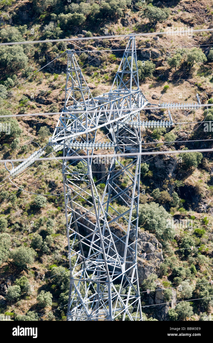 power pole electric cables Stock Photo - Alamy
