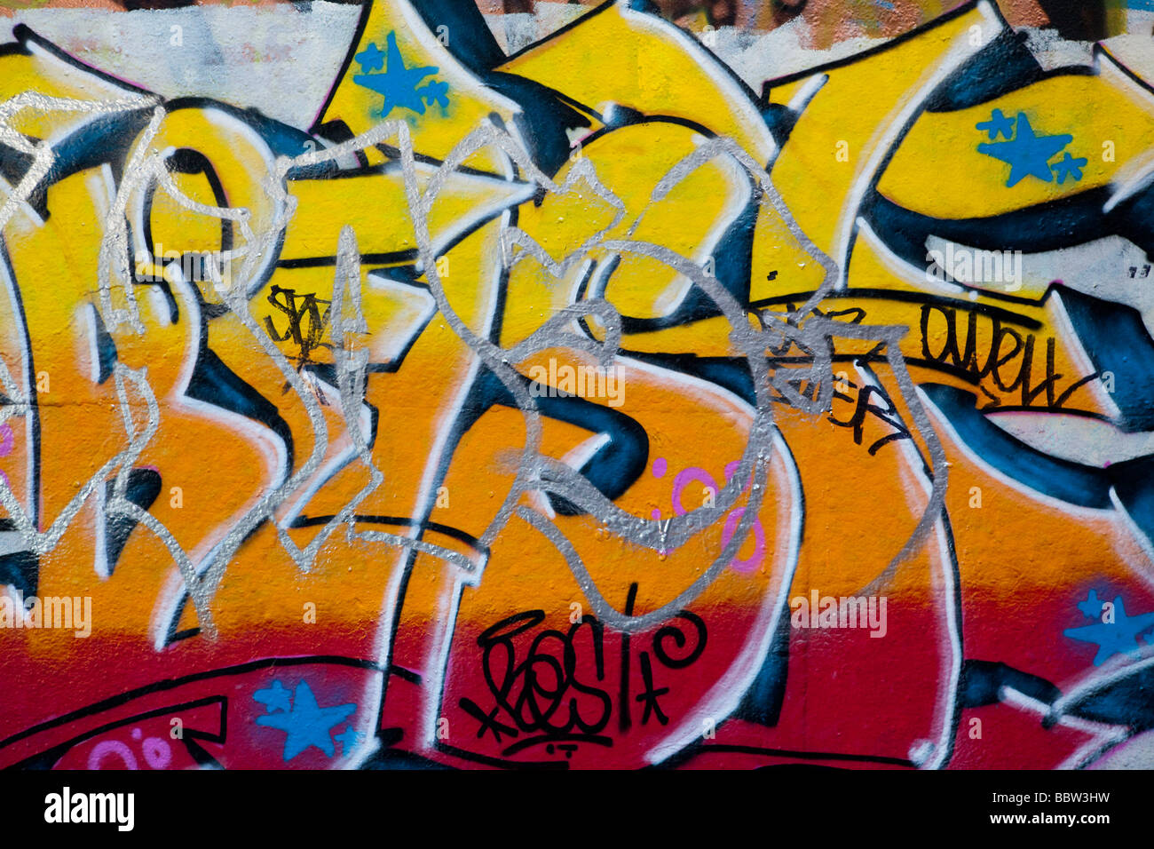 Graffiti At The Skateboard Centre South Bank London UK Europe Stock ...