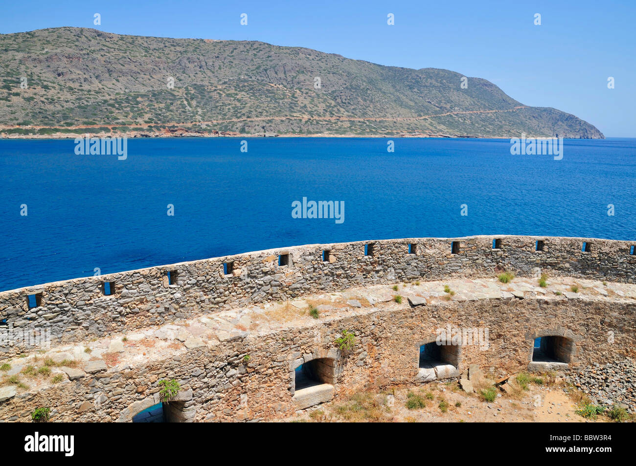 Spinalonga Island (Kalidon), former leper colony, Crete, Greece, Europe ...