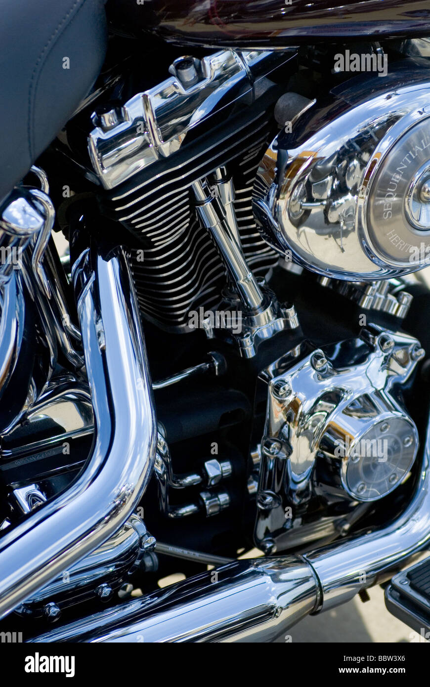 Harley Davidson Engine Detail Stock Photo - Alamy