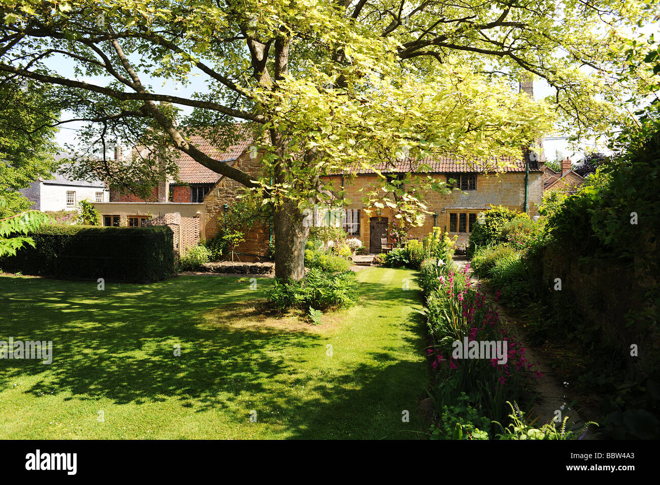 English cottage at East Lambrook Manor Gardens, South Petherton ...