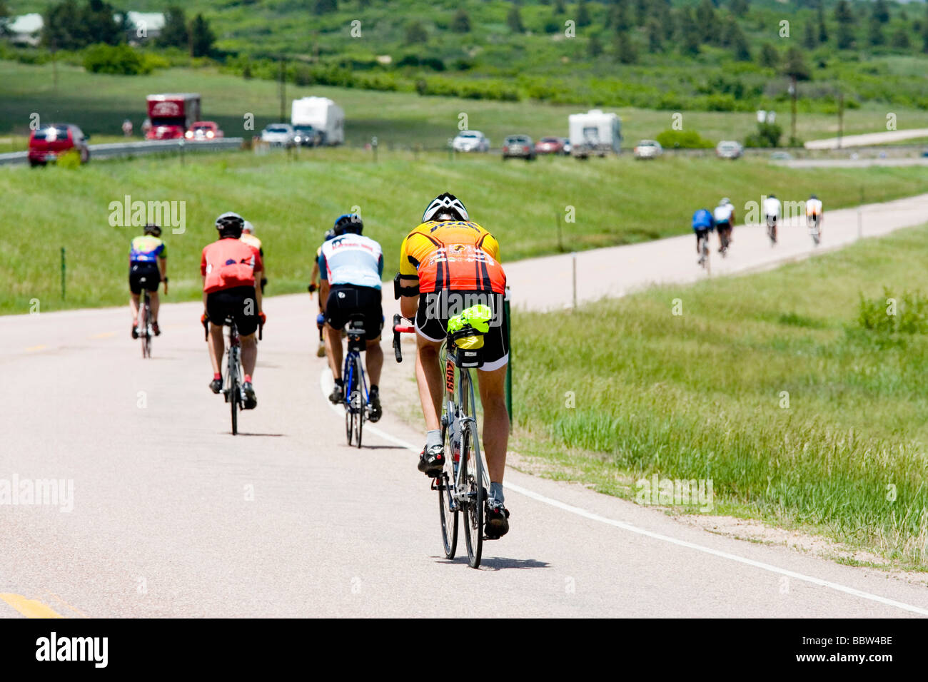 Elephant Rock Century Ride bicycle ride at Castle Rock Colorado Stock ...