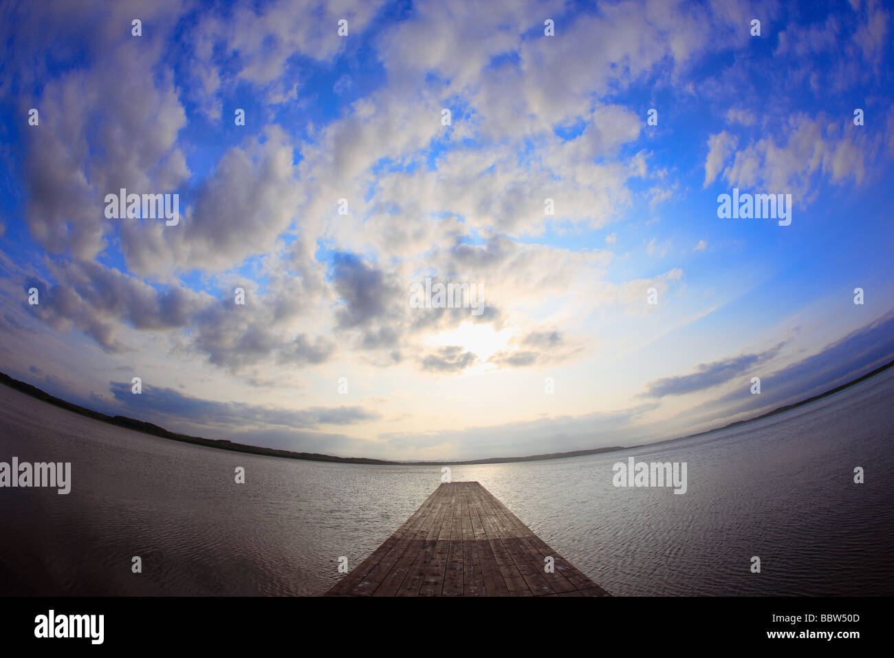 Beautiful view of sea with horizon and cloudy sky Stock Photo - Alamy