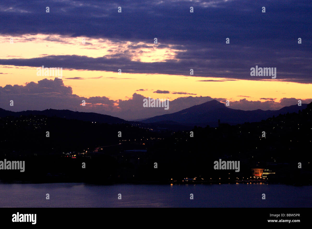 Sunset at Lake Como Italy Stock Photo - Alamy
