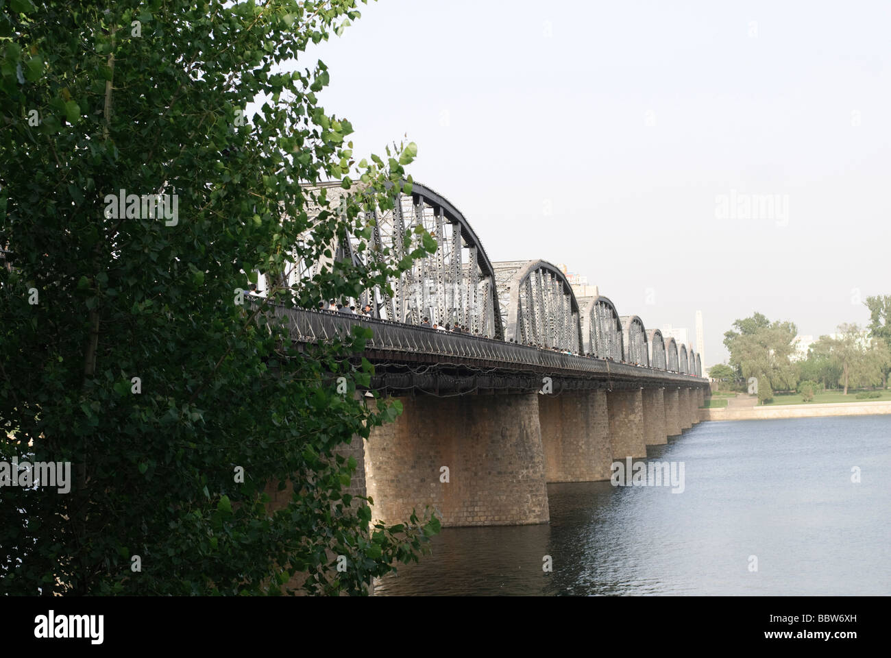 Bridge over taedong river in Pyongyang North Korea Stock Photo - Alamy