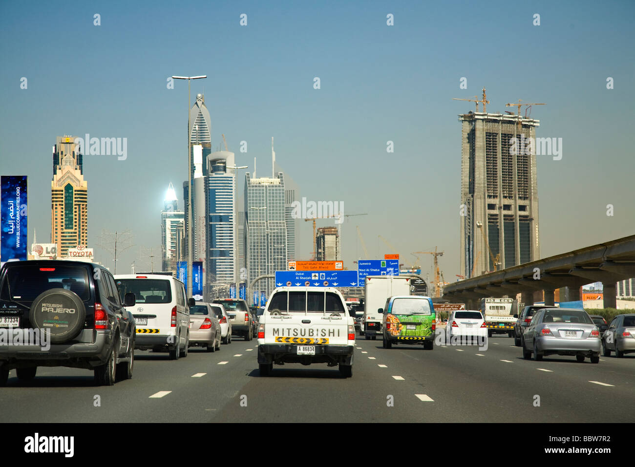 Road signs dubai hi-res stock photography and images - Alamy
