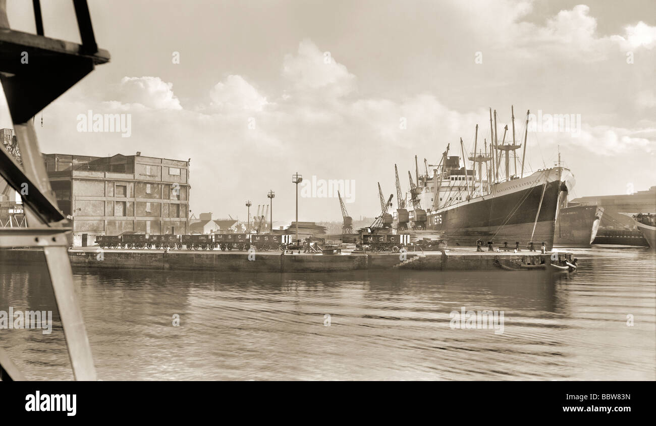 Salford Docks, Manchester, England in 1967. Quay is now site of the ...