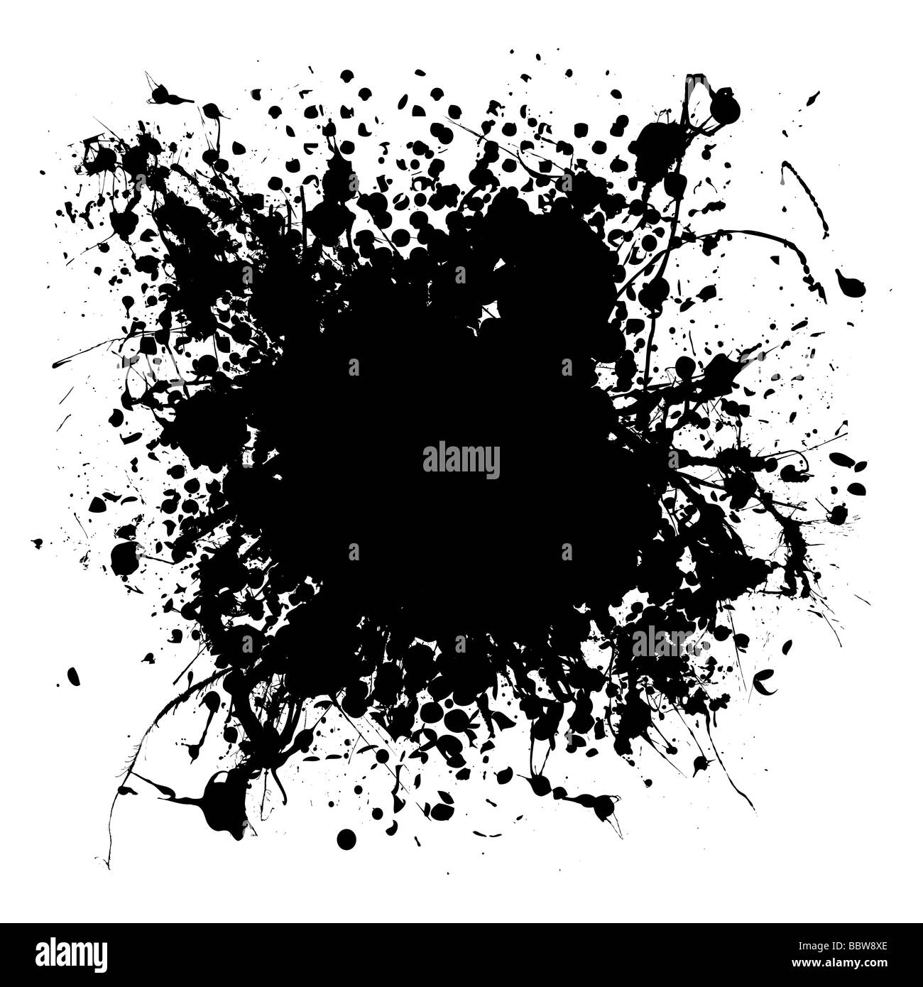 Dropped ink splat with halftone dots and room to add text Stock Photo ...