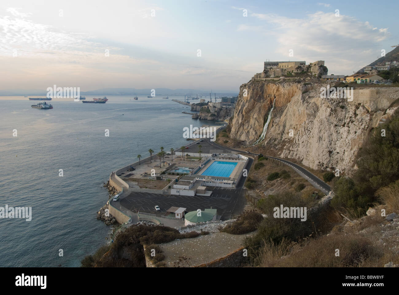 A swimming pool on the coast, Gibraltar, Great Britain Stock Photo - Alamy
