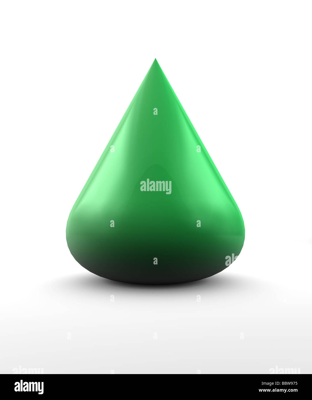 Green drop on white background Stock Photo - Alamy