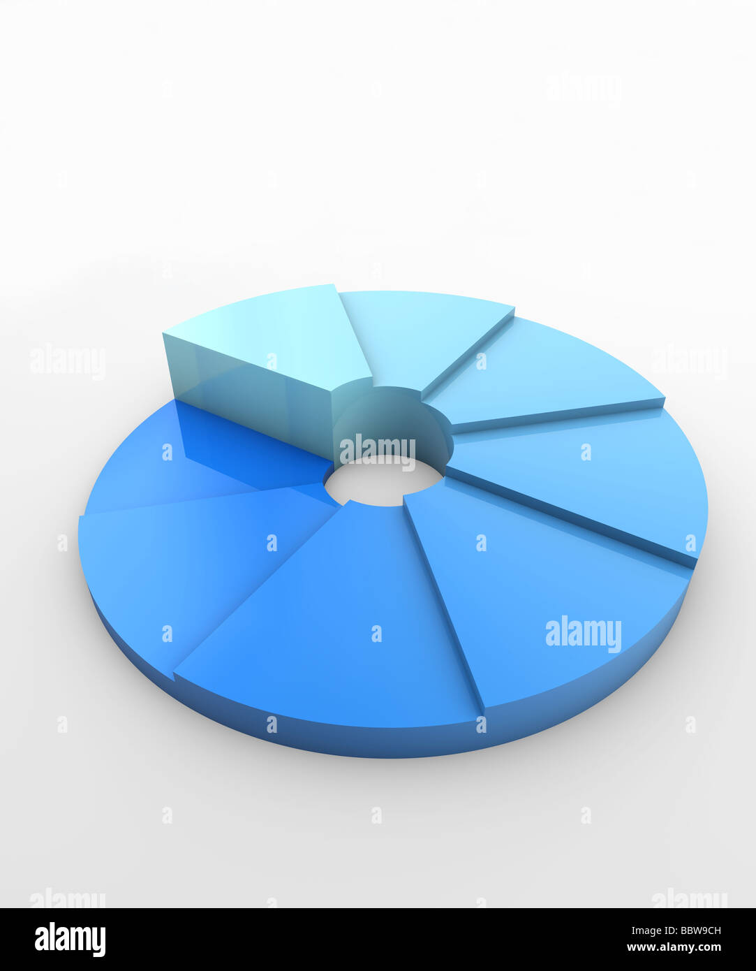 Stepping up blue pie chart Stock Photo - Alamy
